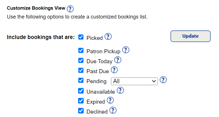 Customize the All Bookings page